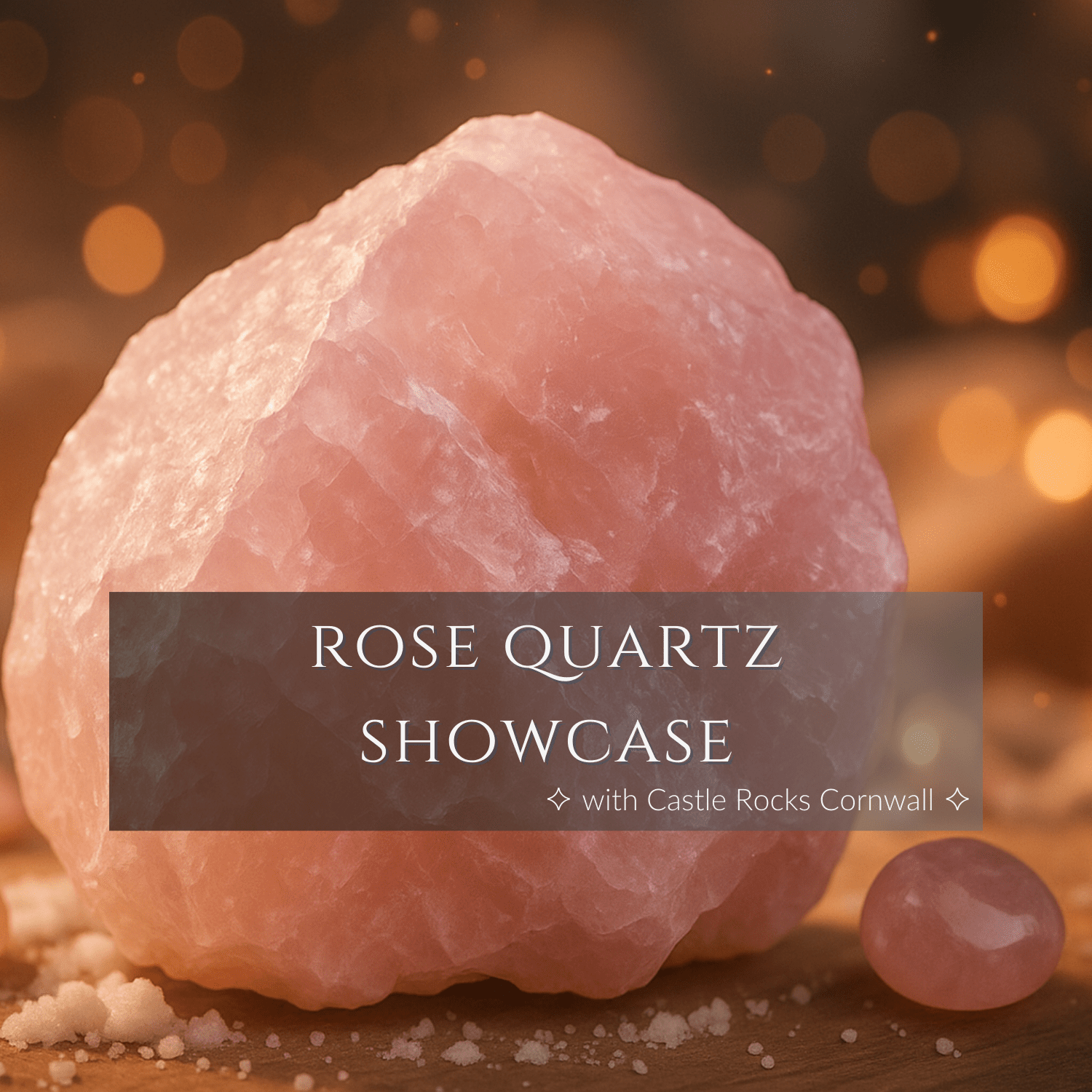 Rose Quartz Showcase - Castle Rocks Cornwall