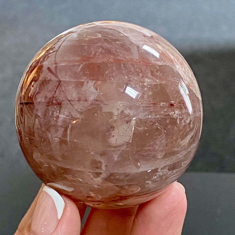 🔥 Hematite Included Quartz Sphere - Madagascar - Castle Rocks Cornwall