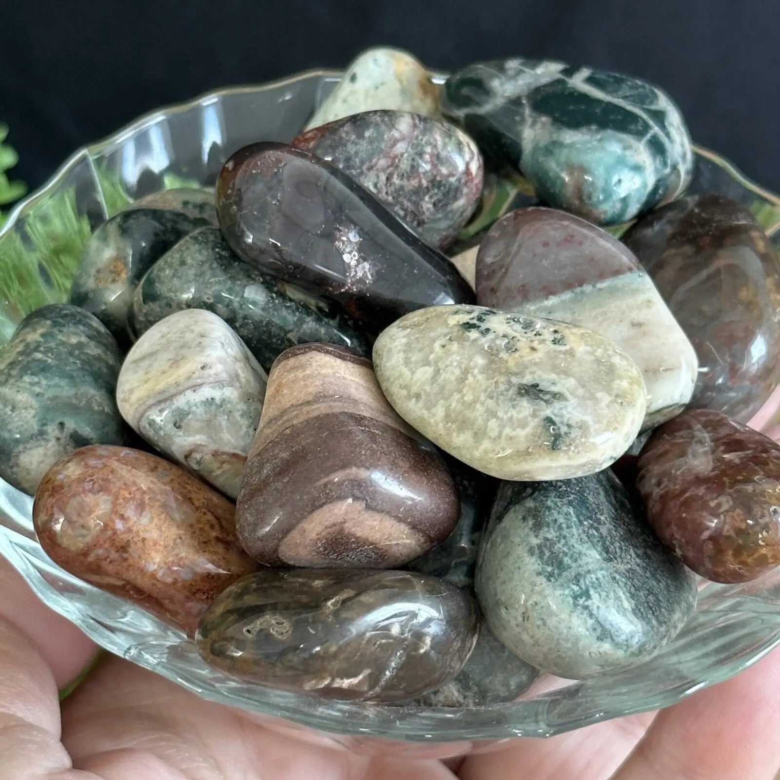 Mixed Jasper Tumbled Stone - Castle Rocks Cornwall